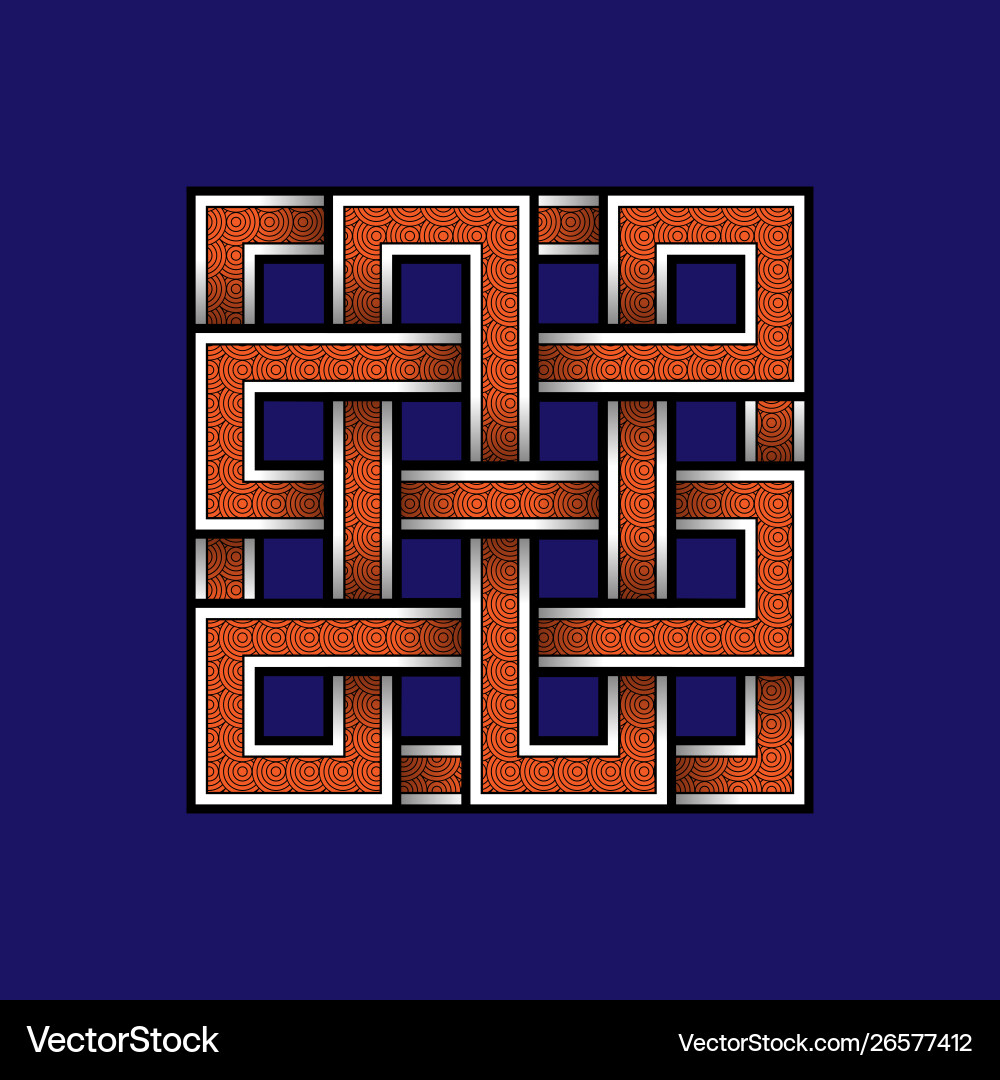Scandinavian orange viking seamless square Vector Image