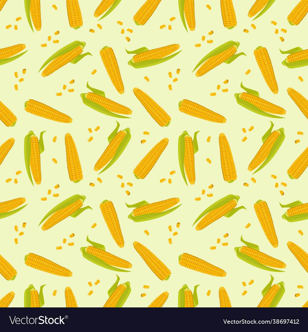 Seamless pattern with ears corn Royalty Free Vector Image