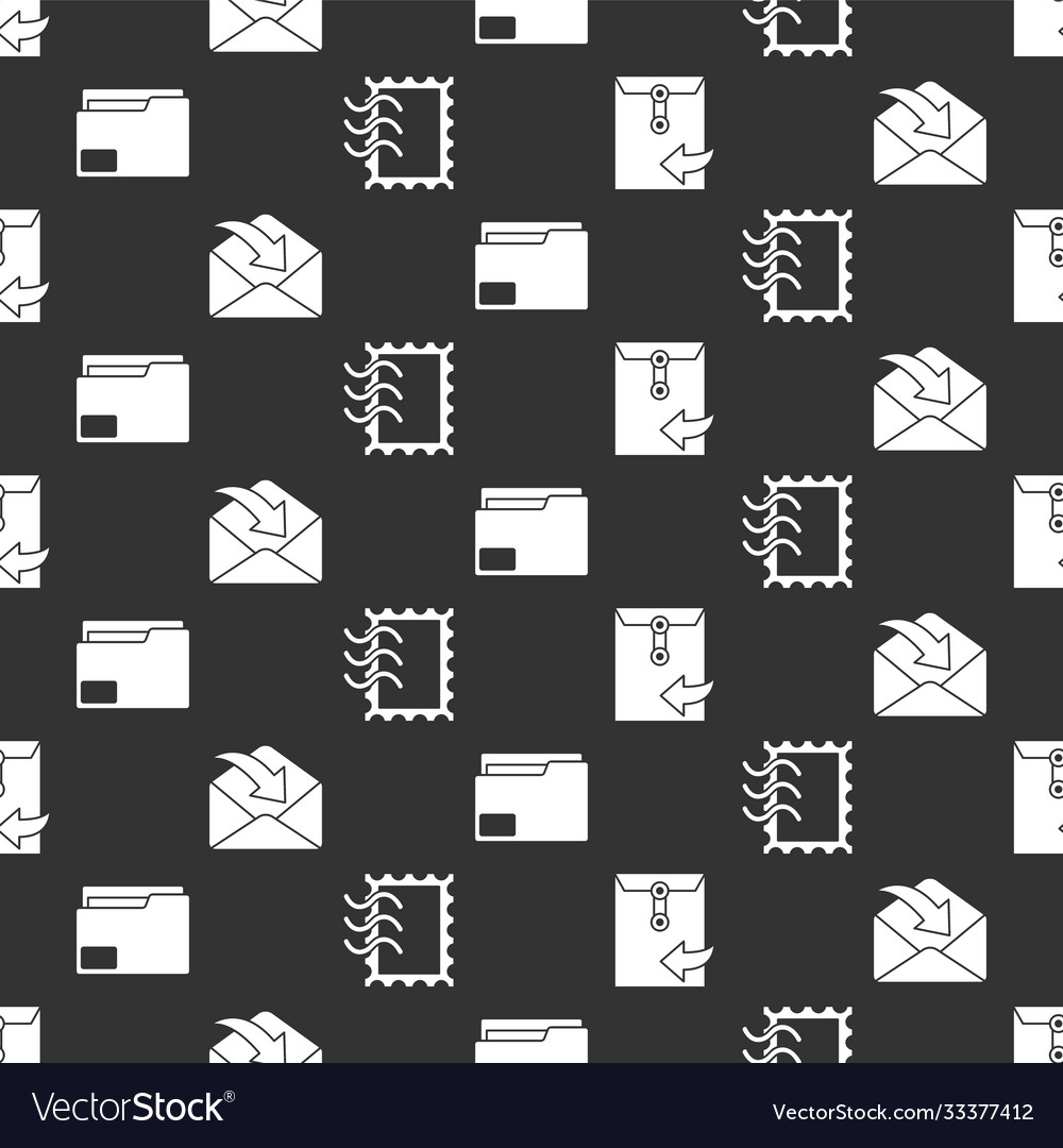 Set envelope envelope document folder and postal Vector Image