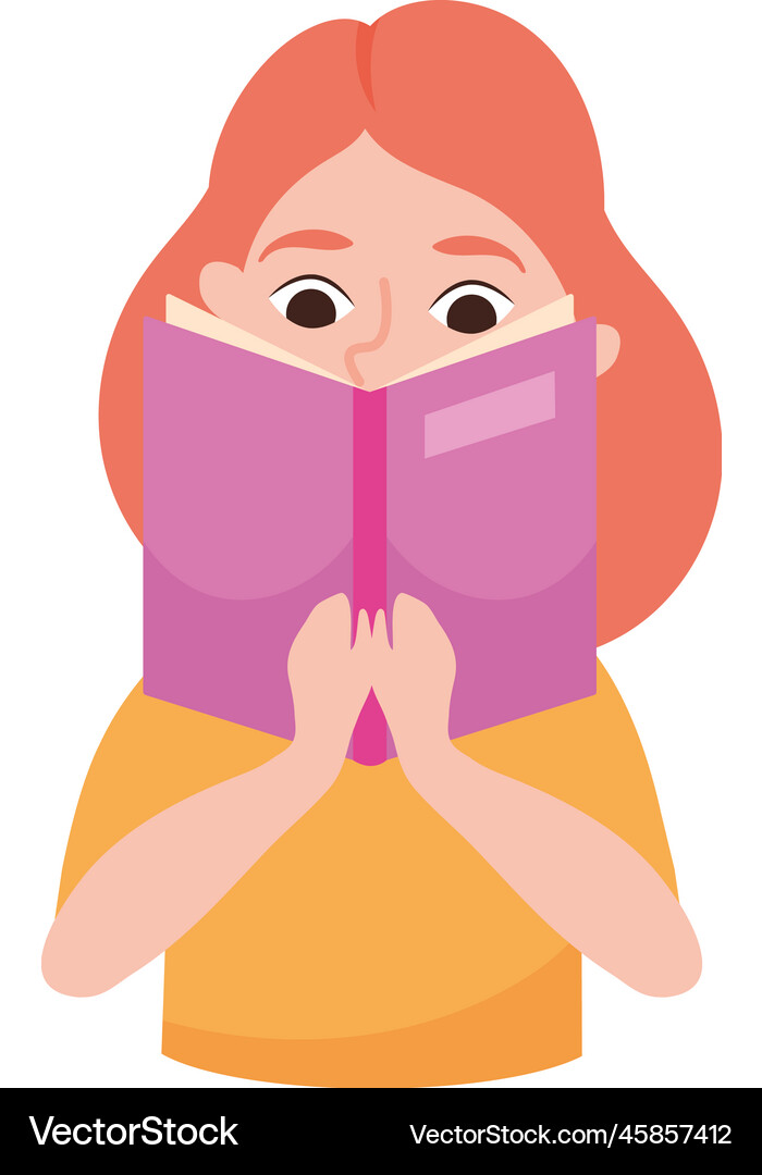 Young woman reading book Royalty Free Vector Image