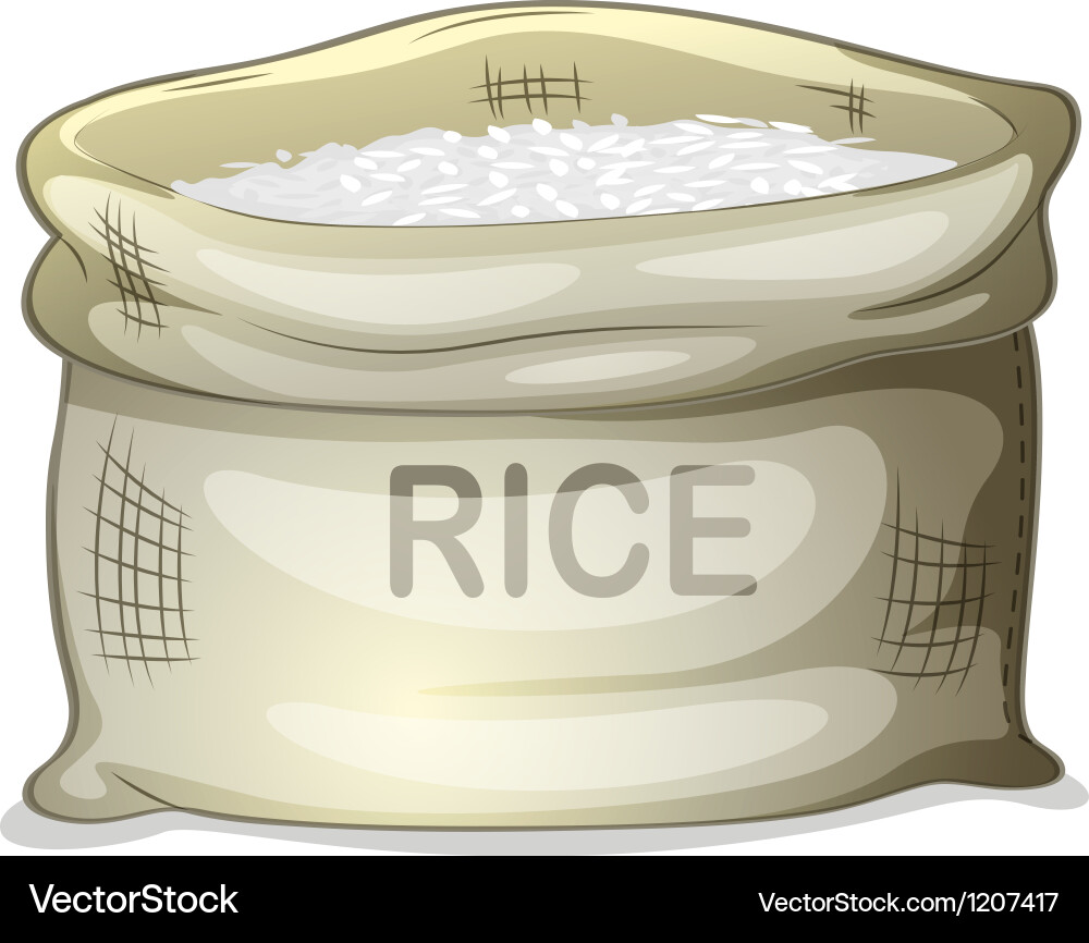 A sack of white rice Royalty Free Vector Image