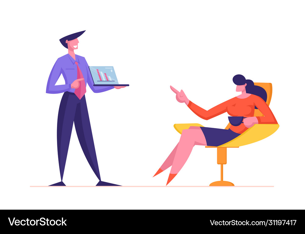 Business man character doing financial Royalty Free Vector