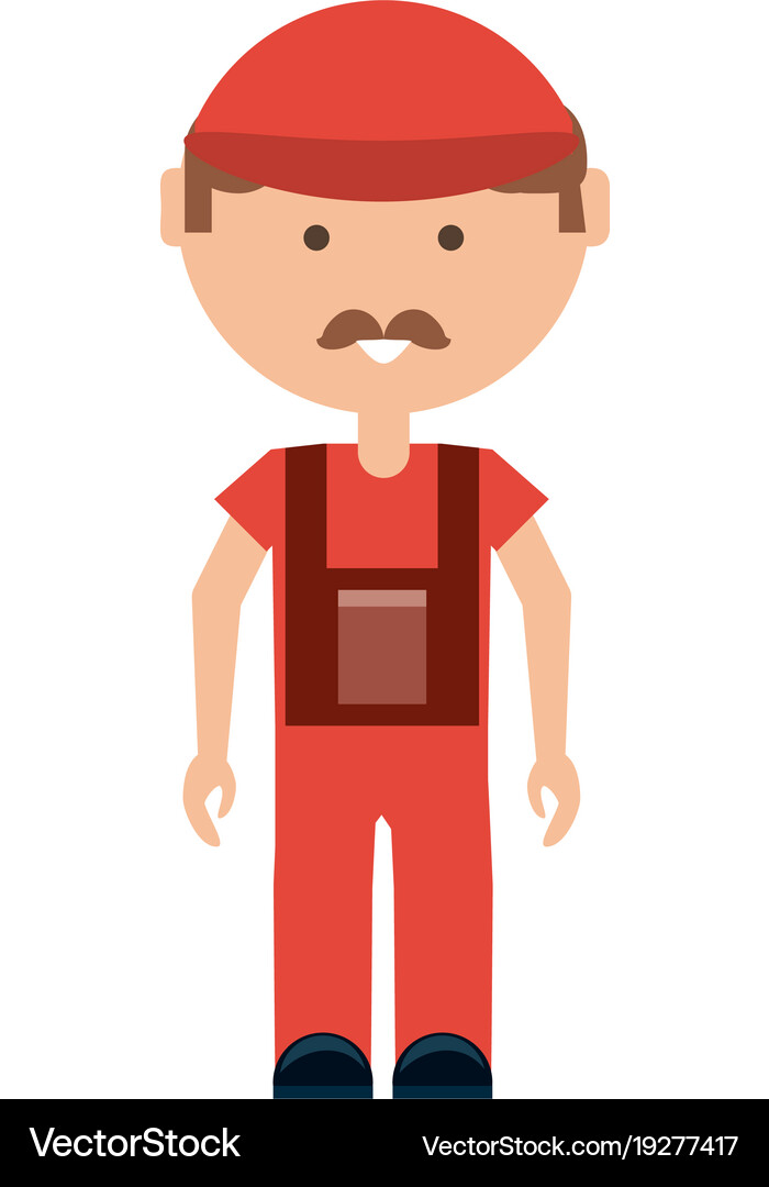 Cartoon mechanic man icon Royalty Free Vector Image