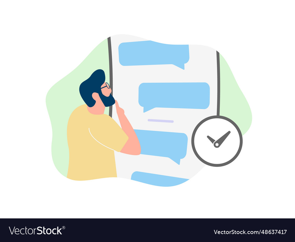 Chat history management concept finding managing Vector Image Chat history management concept finding managing Vector Image
