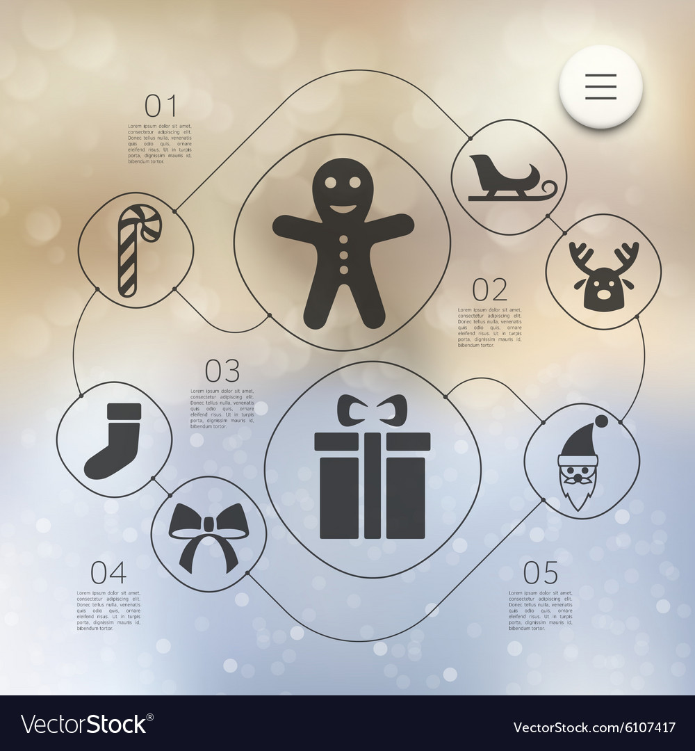 Christmas infographic with unfocused background Vector Image