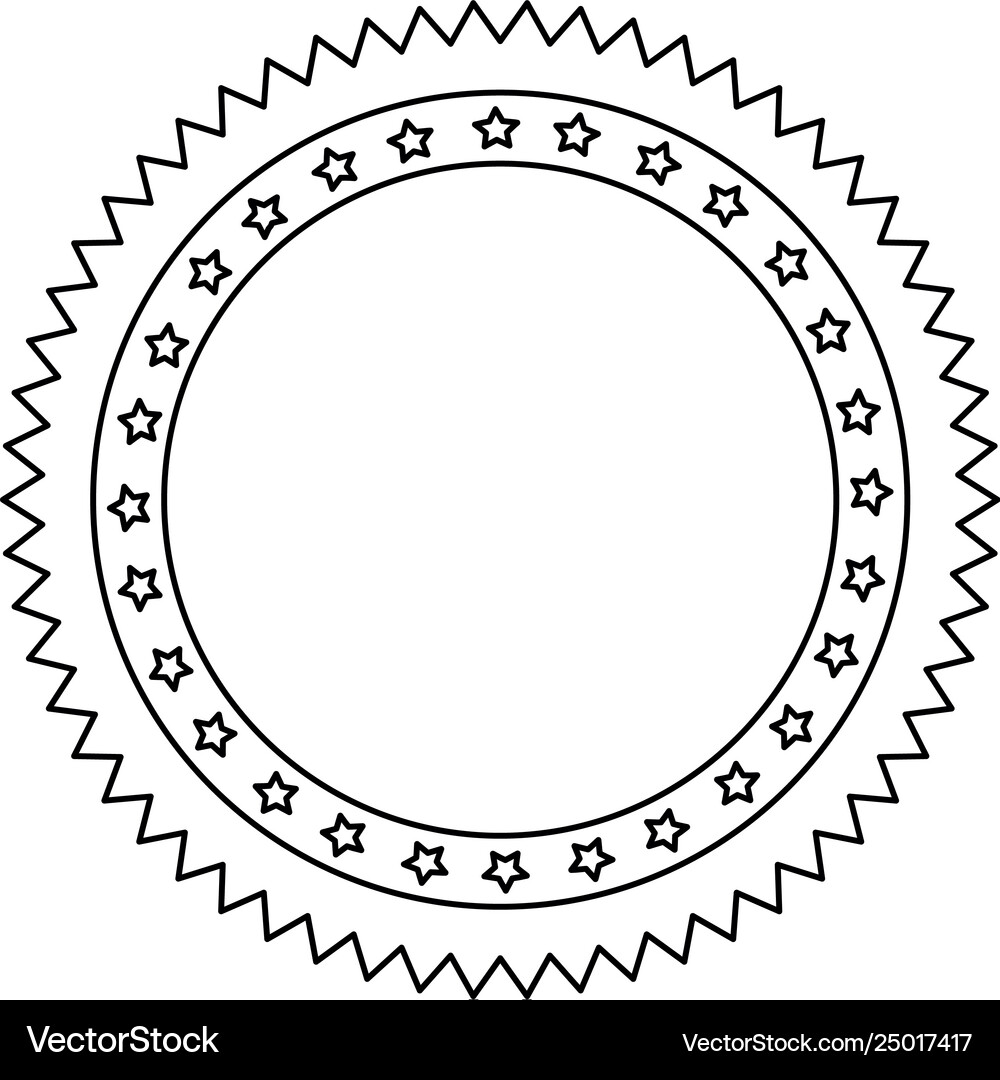 Circle lace with stars emblem icon Royalty Free Vector Image