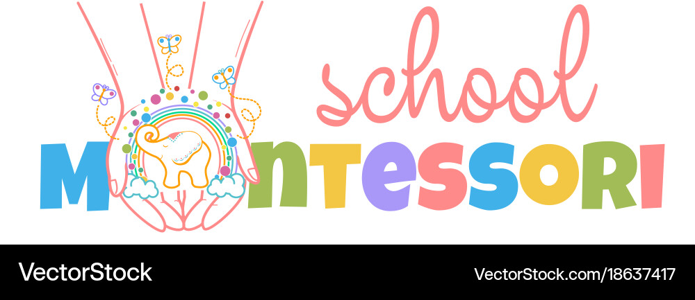 Concept of child development montessori Royalty Free Vector