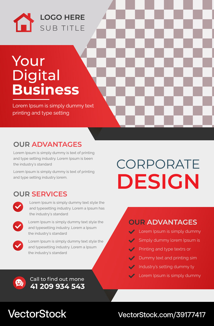 Corporate business abstract template flyer Vector Image
