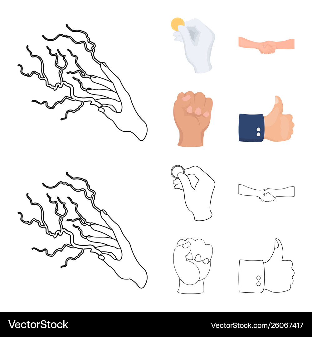 Design animated and thumb sign set Royalty Free Vector Image