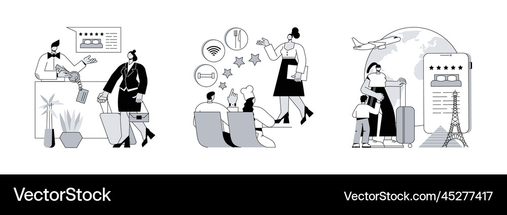 Hotel business abstract concept Royalty Free Vector Image