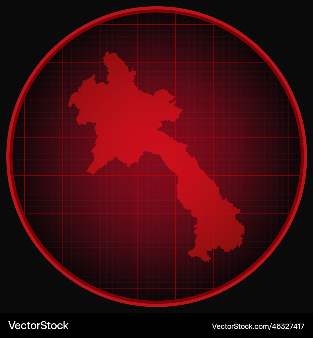 Map laos on the radar screen Royalty Free Vector Image