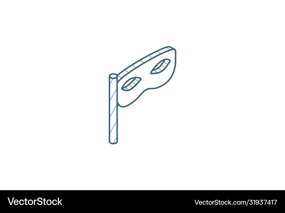 Privacy mask masquerade isometric icon 3d line Vector Image
