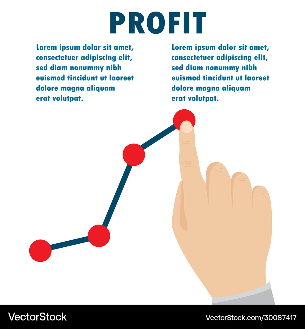 Profit concept growing business graph Royalty Free Vector