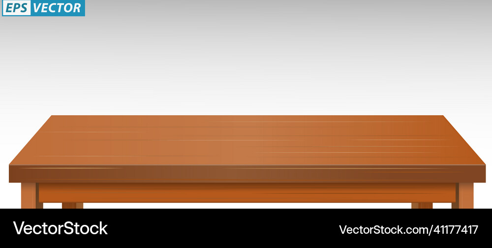 Realistic pine wood tabletop isolated or brown Vector Image