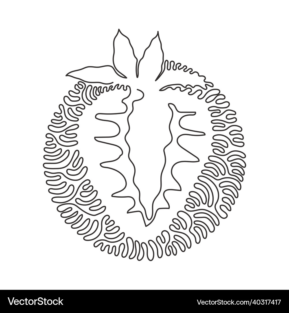 Single one line drawing sliced healthy organic Vector Image