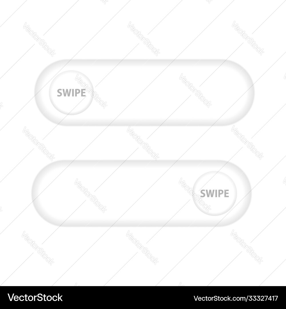 Swipe lock and unlock realistic button on and off Vector Image