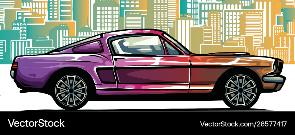 Urban landscape with large modern buildings Vector Image