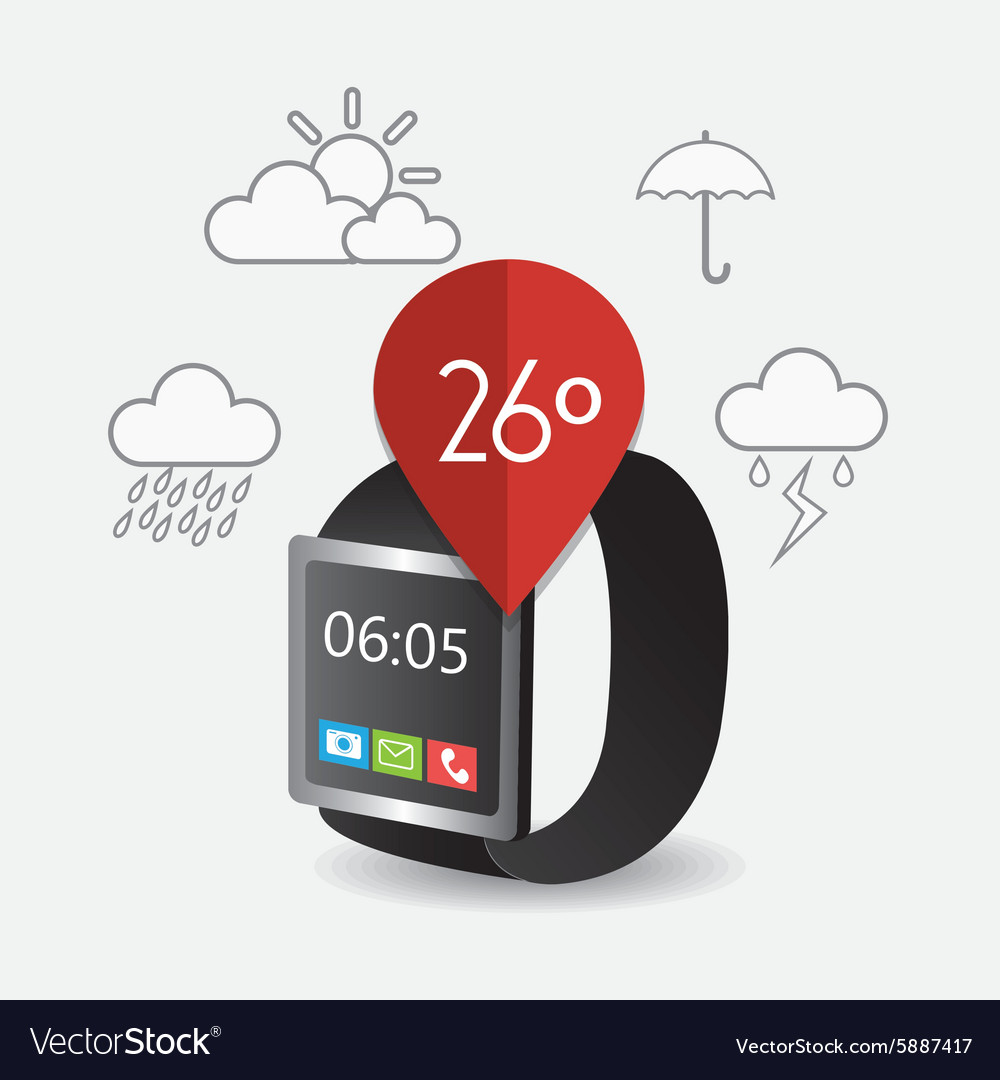 Weather mobile app design Royalty Free Vector Image