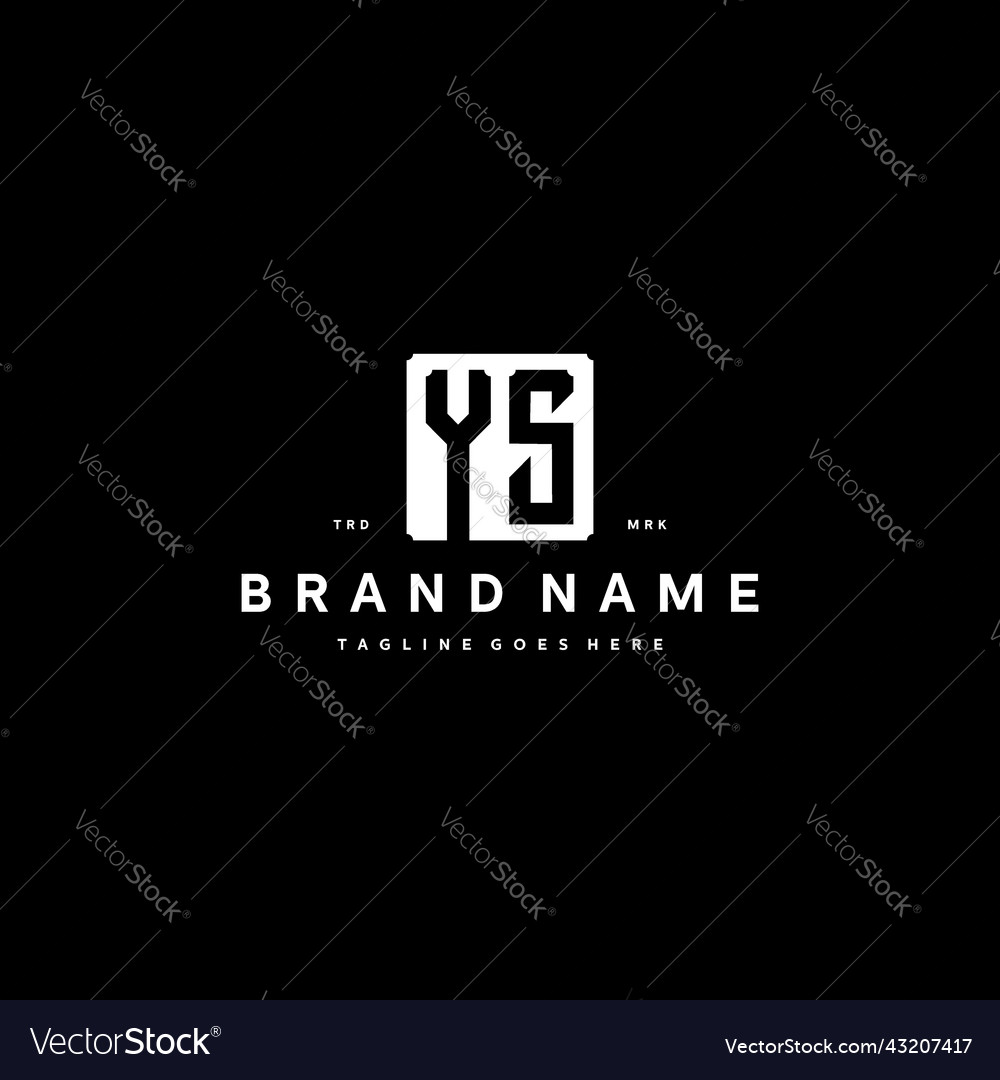 Ys monogram logo design with square rectangular Vector Image
