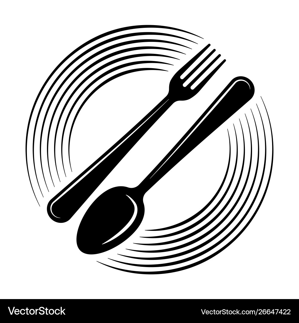 Abstract logo a cafe or restaurant a spoon and Vector Image