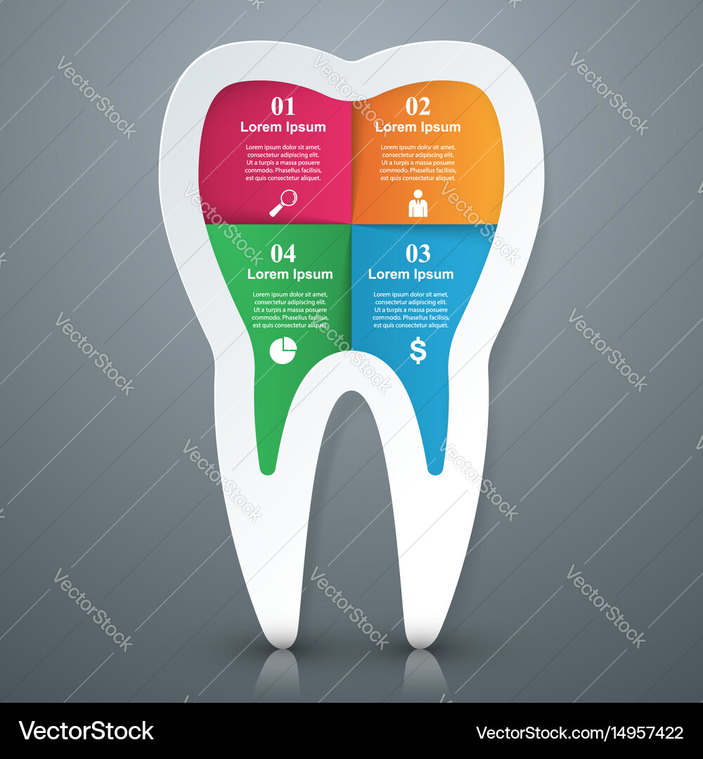 Business infographics tooth icon Royalty Free Vector Image