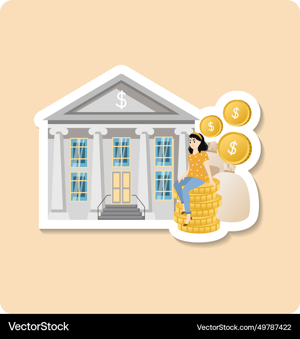 Capital sticker venture capital composition with Vector Image