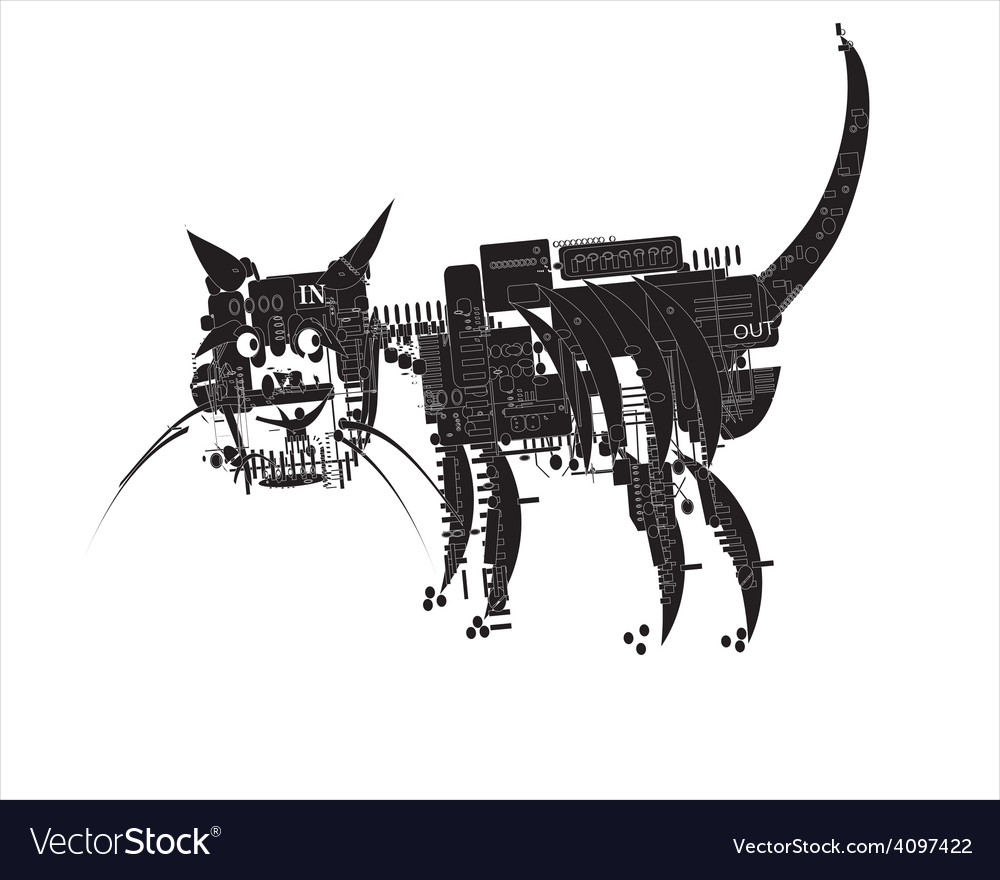 Cat computer Royalty Free Vector Image - VectorStock