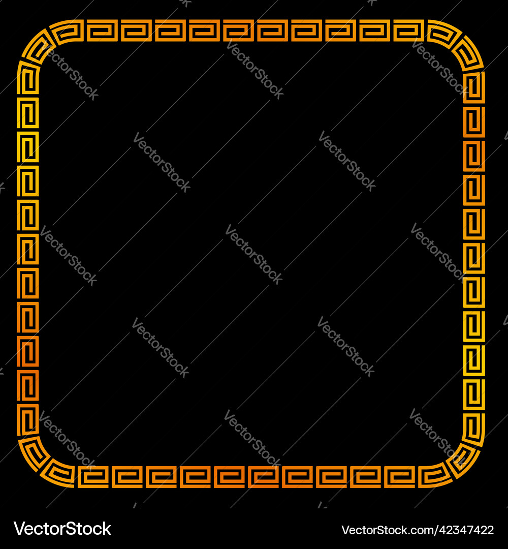 Golden square frame for certificate placard go xi Vector Image