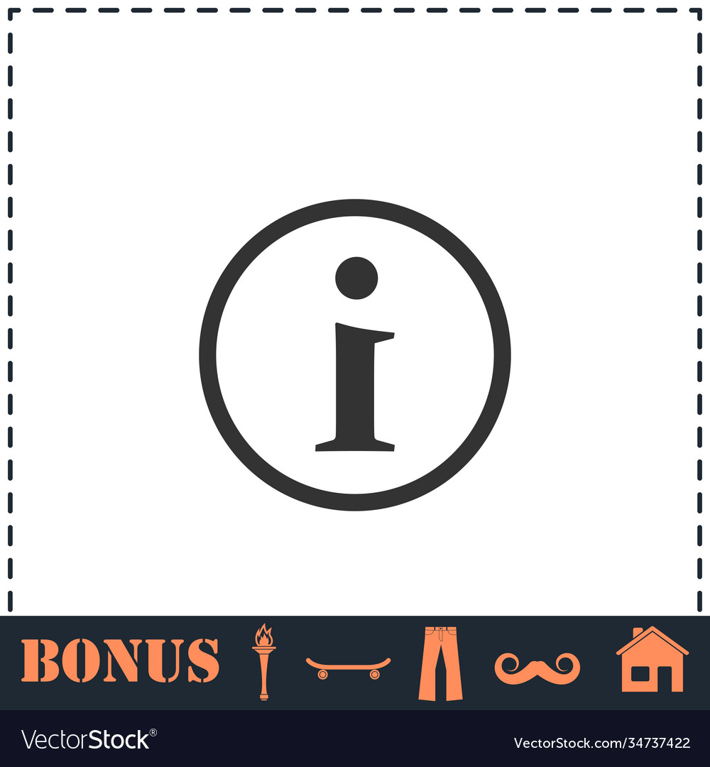 Info icon flat Royalty Free Vector Image - VectorStock