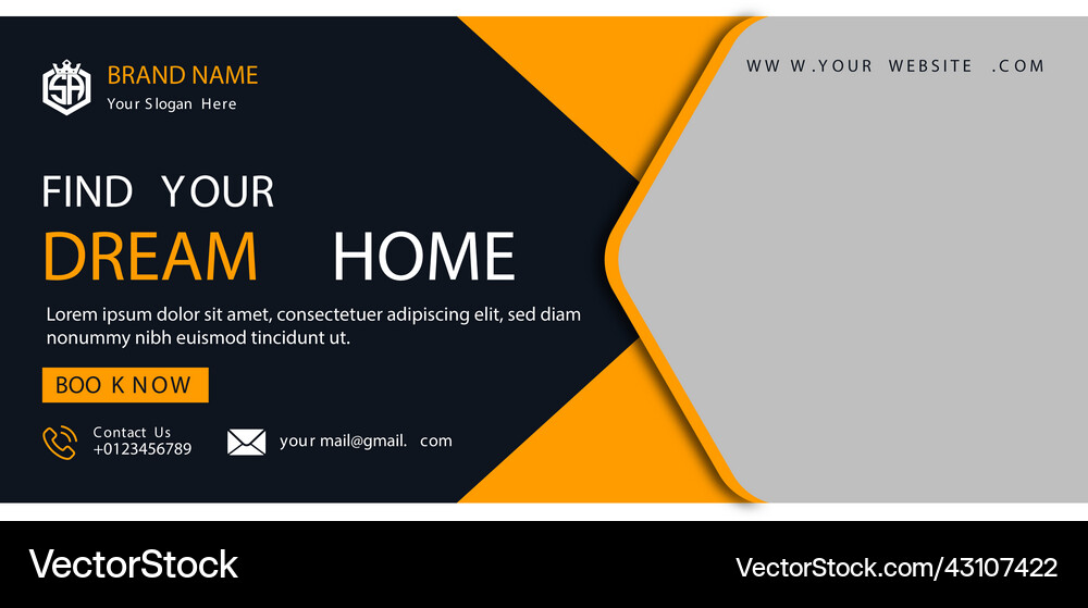 New dream home fb cover design template Royalty Free Vector