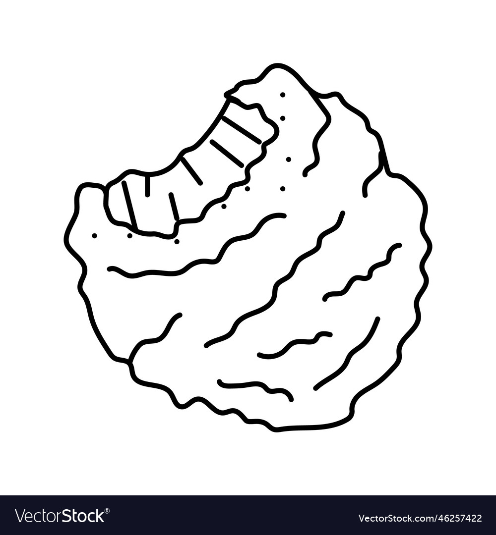 Nugget chicken fried line icon Royalty Free Vector Image Nugget chicken fried line icon Royalty Free Vector Image
