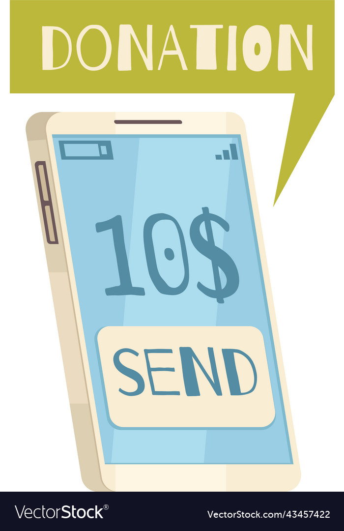 Send donation app composition Royalty Free Vector Image