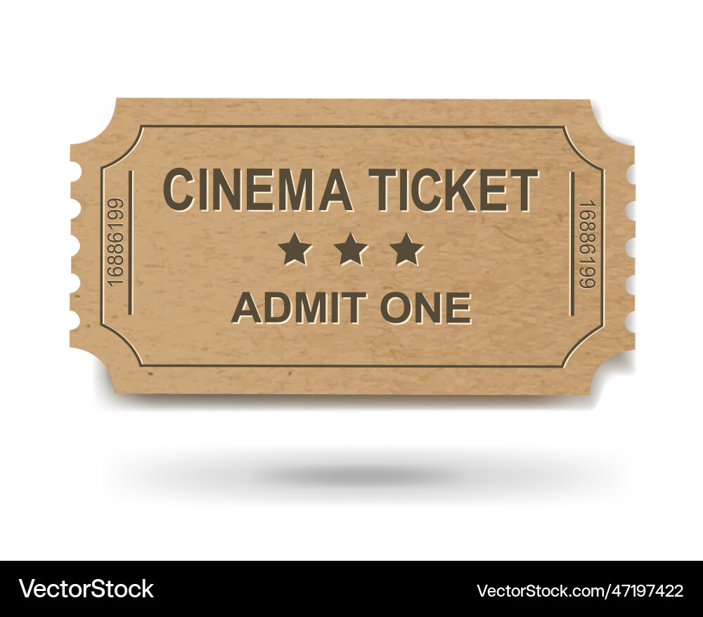 Vintage ticket and isolated white background Vector Image
