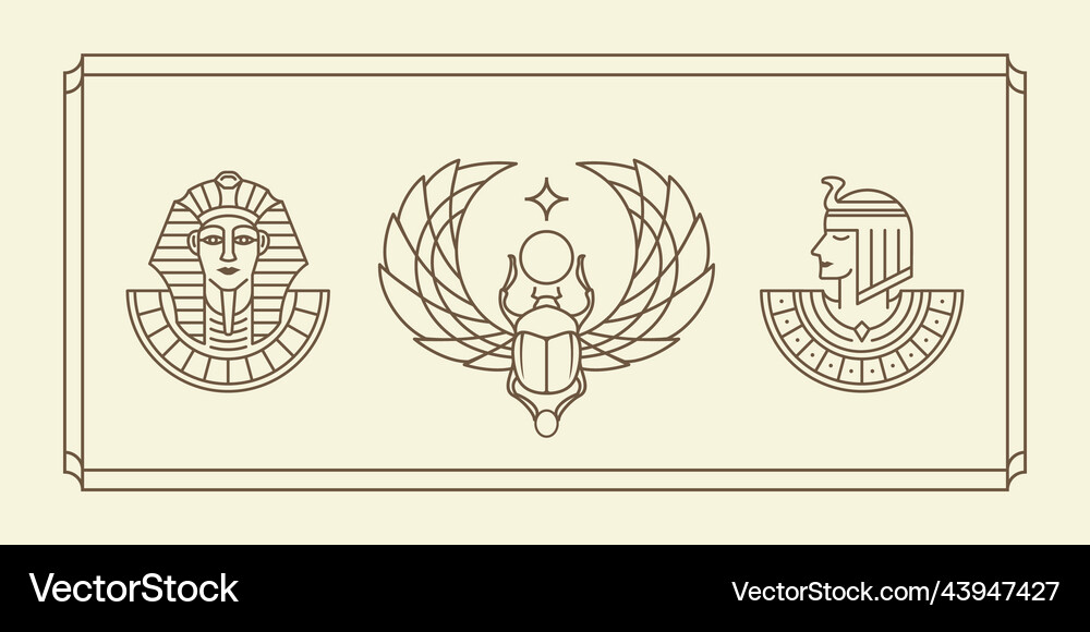 Cleopatra pharaoh and anubis ancient egypt god Vector Image