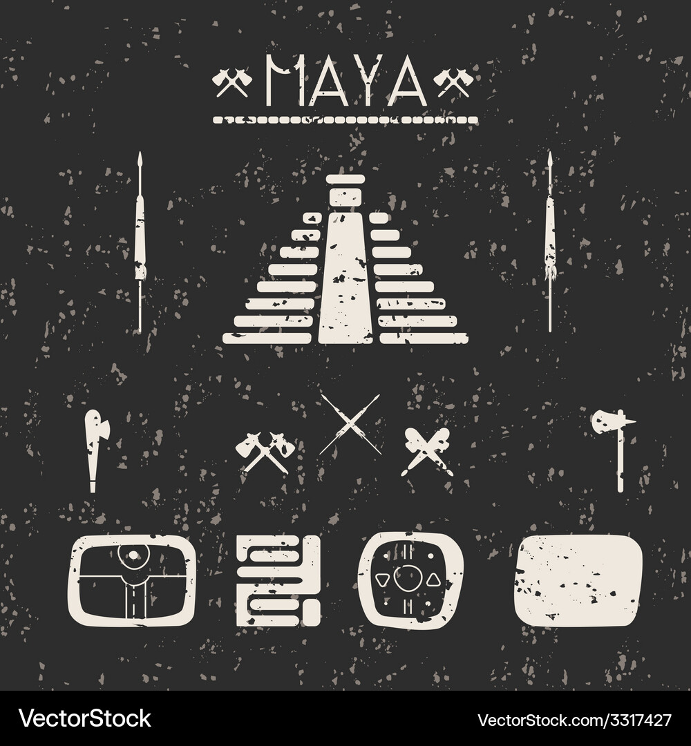 Design elements mystical signs and symbols maya Vector Image