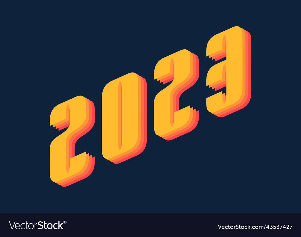 Happy new year 2023 with numbers creative style Vector Image