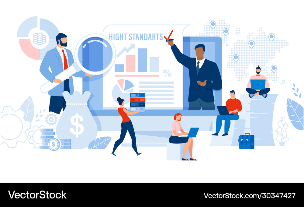 High standard and independent auditor teamwork Vector Image