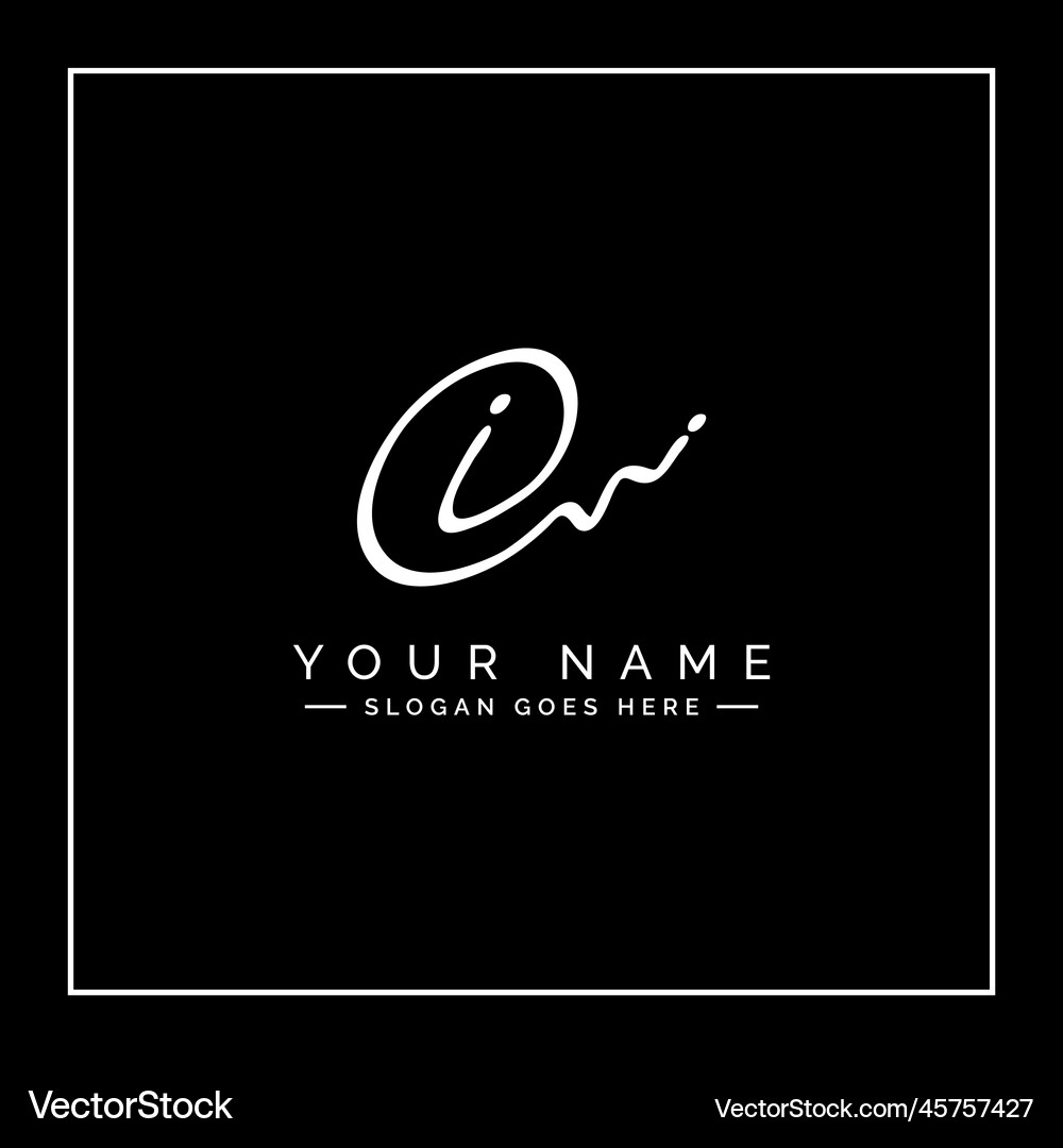 I letter signature logo - initial alphabet for Vector Image