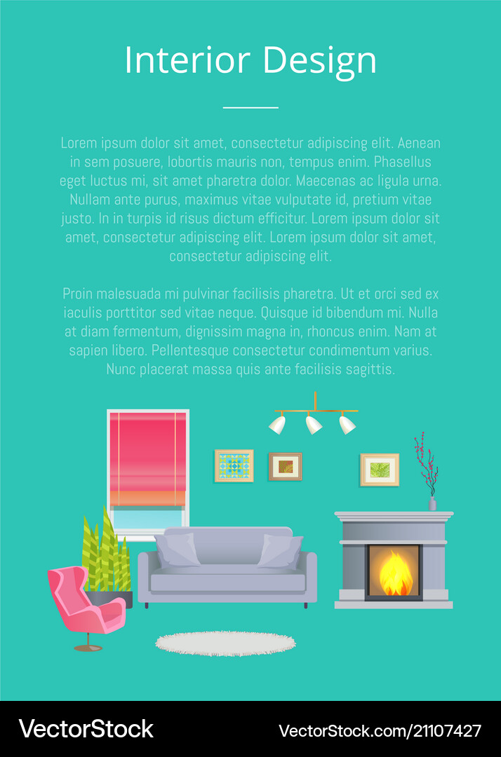 Interior design stylish living room planning Vector Image