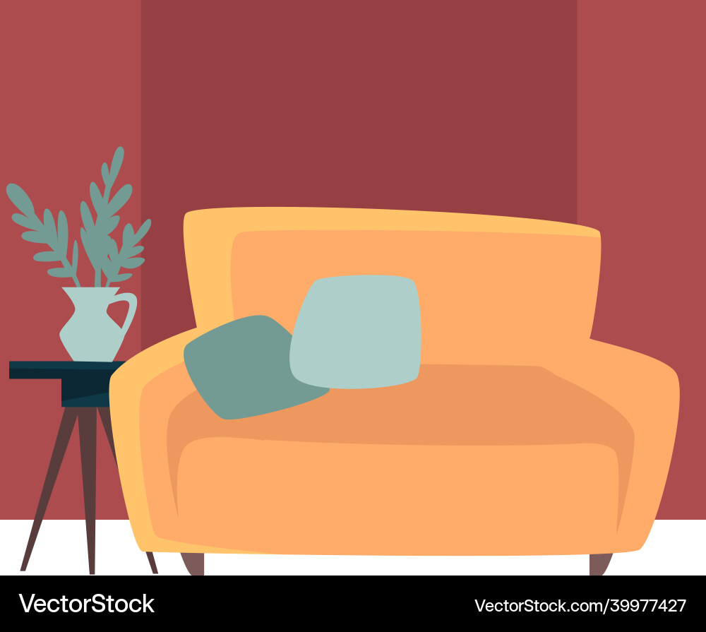 Modern living room interior design sofa cushion Vector Image