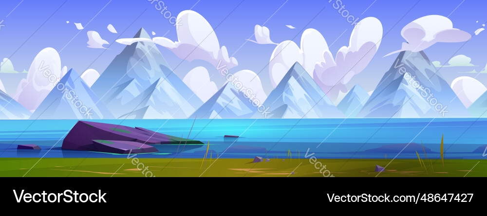 Mountain lake nature landscape background Vector Image