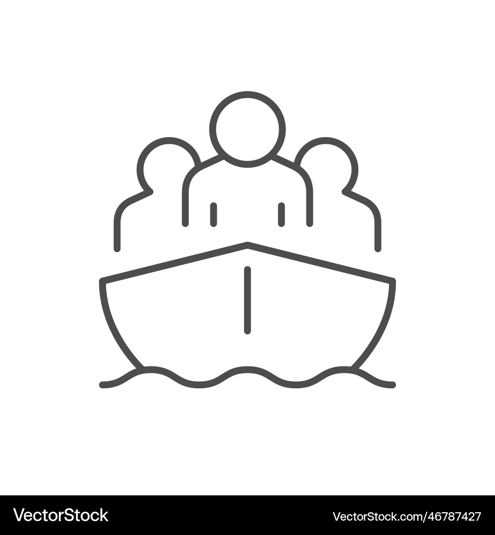 People in boat line icon Royalty Free Vector Image