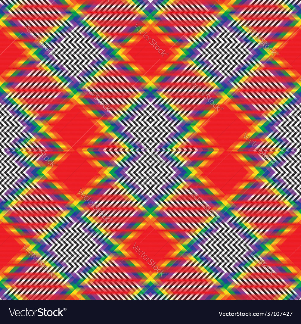 Rainbow argyle plaid tartan textured seamless Vector Image