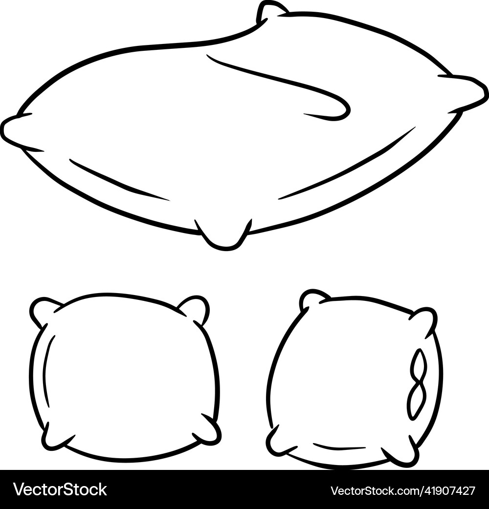 Set of pillows soft cushions Royalty Free Vector Image