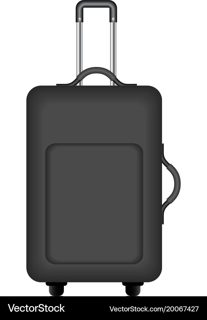 Travel suitcase in black design Royalty Free Vector Image