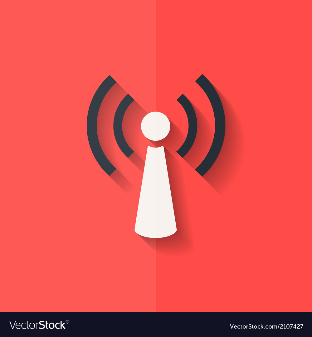 Wireless web icon flat design Royalty Free Vector Image