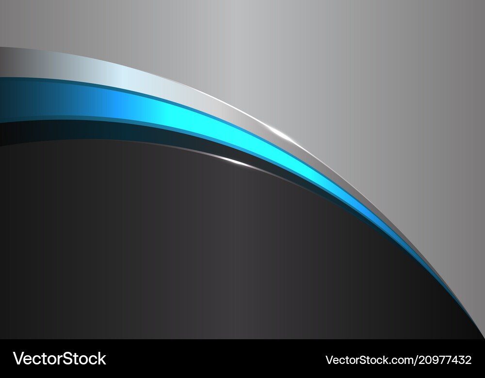 Abstract blue line curve on black gray design Vector Image