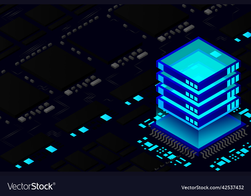 Artificial intelligence micro chip quantum Vector Image Artificial intelligence micro chip quantum Vector Image