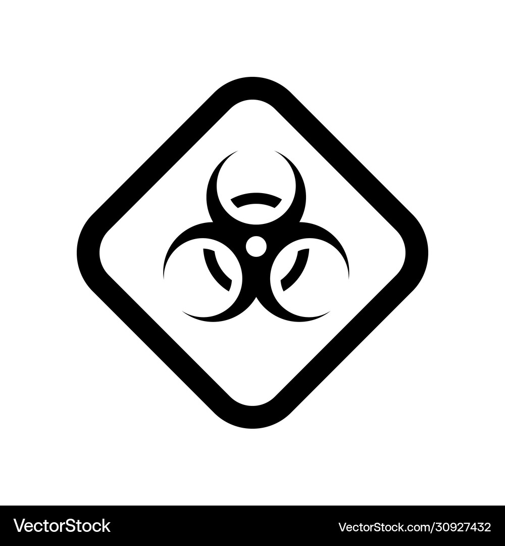Biohazard or biological threat alert icon warning Vector Image