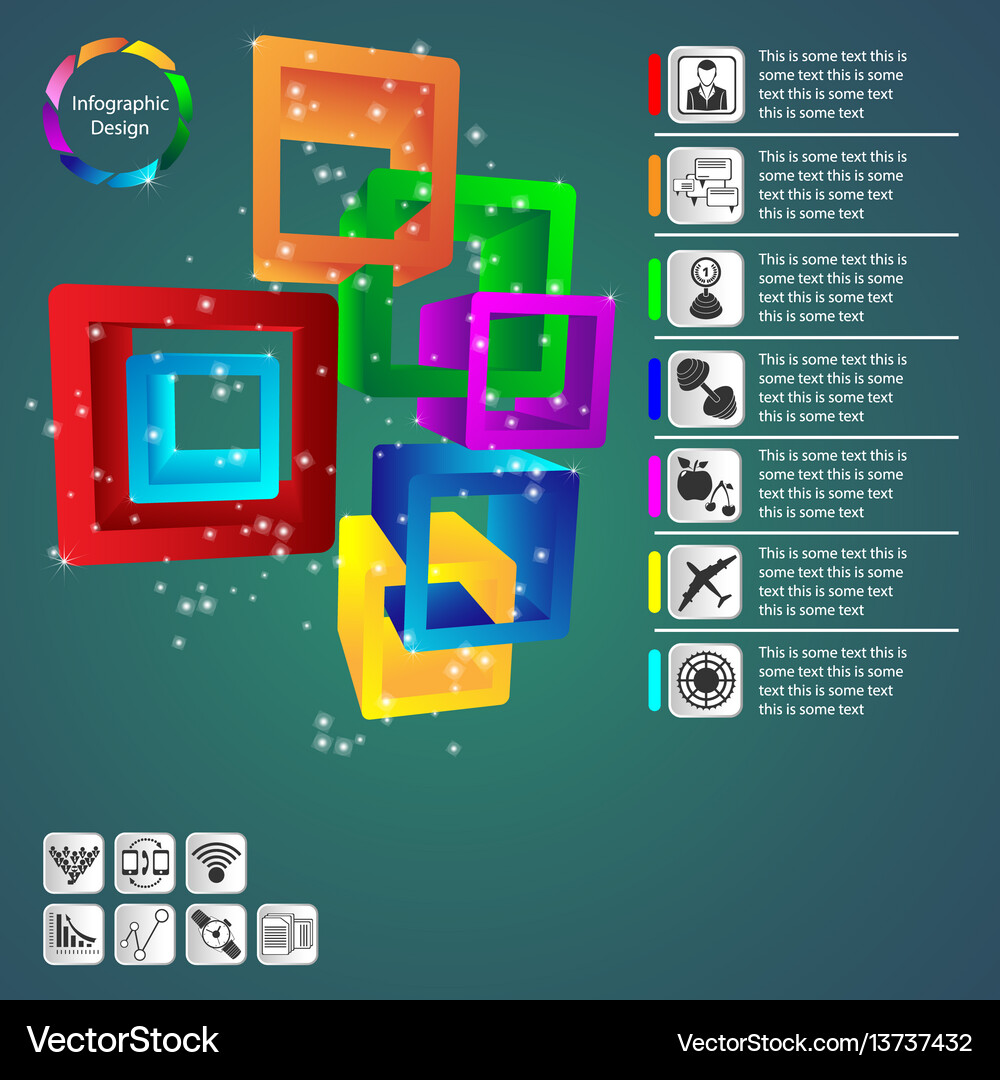Color volumetric info graphics for business Vector Image